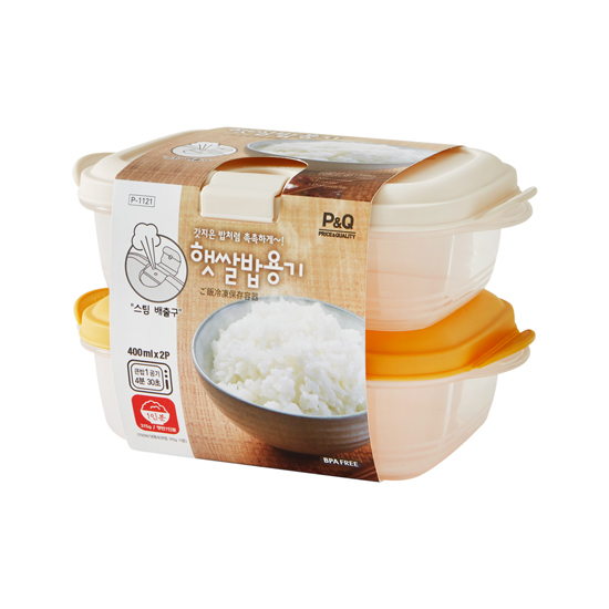 피앤큐 햇쌀밥용기 400ml 2P - 락앤락몰